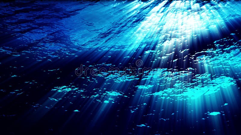 Underwater Ocean Waves Ripple and Flow with Light Rays Stock Footage ...