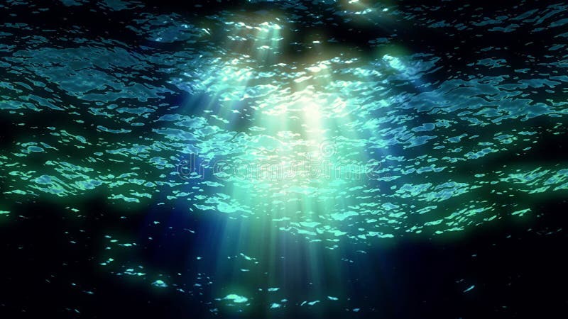 Underwater Ocean Waves Ripple and Flow with Light Rays Stock Footage ...