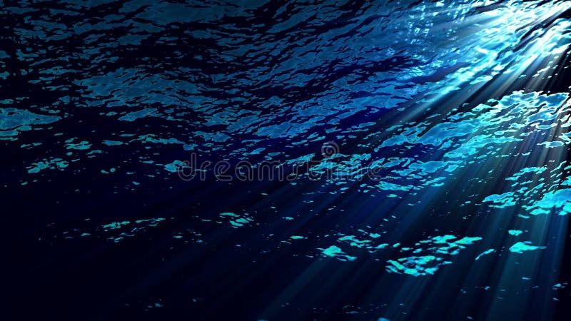 Underwater Ocean Waves Ripple and Flow with Light Rays Stock Footage ...