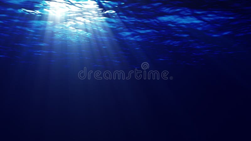 Underwater Ocean Waves Ripple and Flow with Light Rays. 4K Seamless ...
