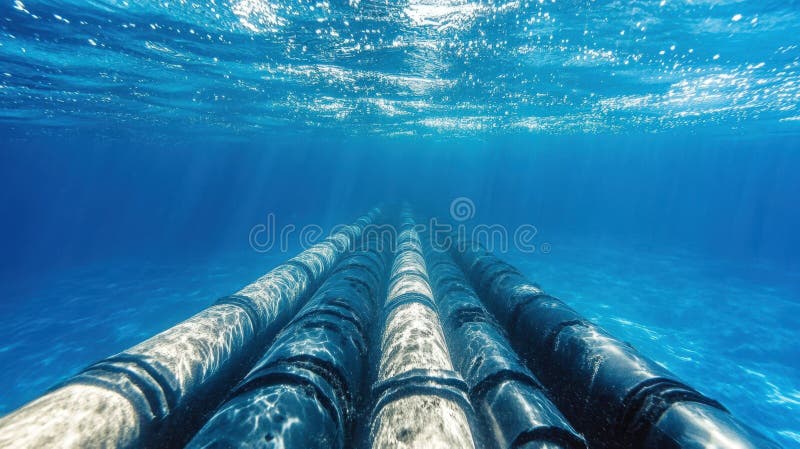 Underwater Communication Cables Pipes Ocean Floor Stock Photos - Free ...