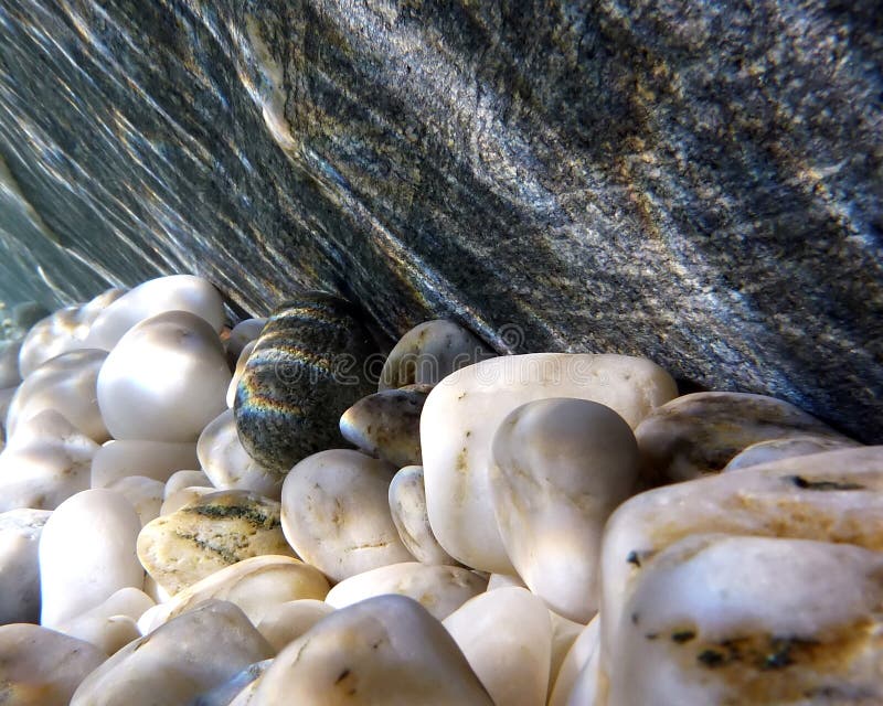 Underwater Pebbles and Rock Stock Image - Image of coastline, coast ...