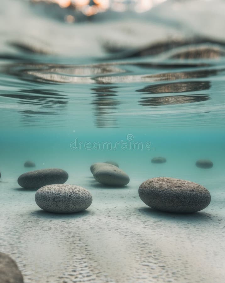 Underwater Perspective of Stones in a Cold Lake. Stock Photo - Image of ...