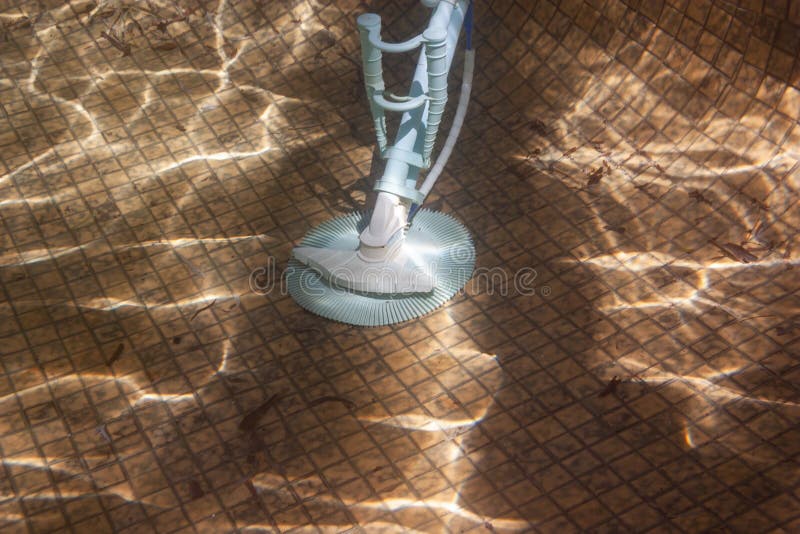 Underwater Photo of an Automatic Pool Cleaner on the Pool Floor Stock ...