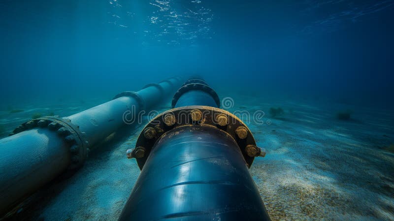 Underwater Pipeline in a Marine Environment Stock Photo - Image of ...