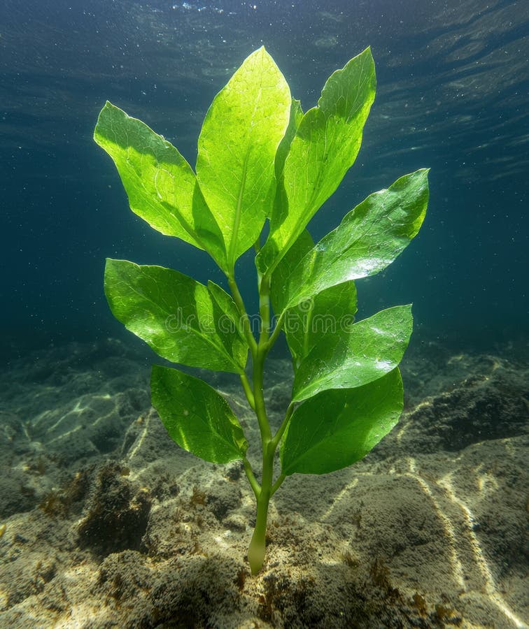 Underwater Plant Growing in the Ocean. Stock Illustration ...