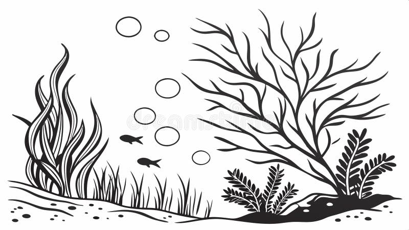 Underwater Plants Corner, Aquatic Nature Element Vector Design ...