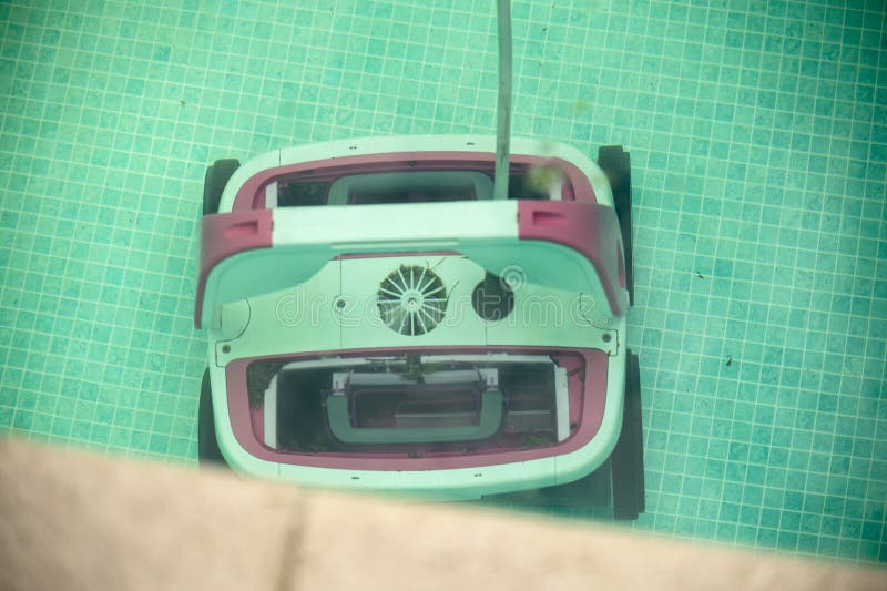 Underwater Pool Vacuum Cleaner. Robotic Cleaning of the Pool Floor ...