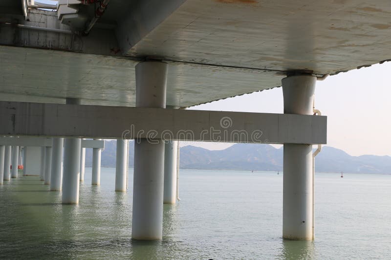 The Underwater Portion Beneath an Elevated Bridge, Located in Shenzhen ...