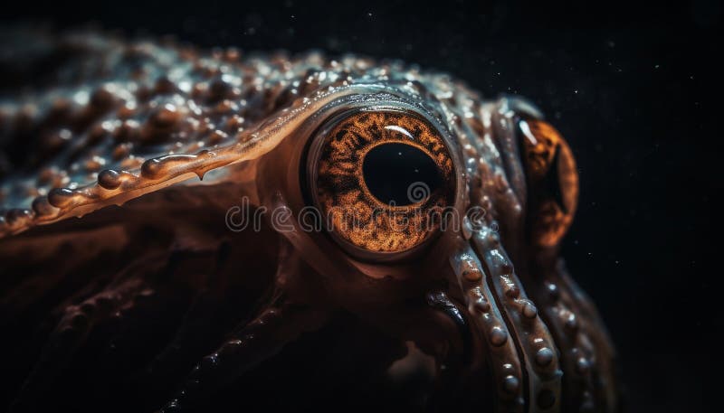Underwater Portrait of a Multi Colored Octopus with Shiny Tentacles ...