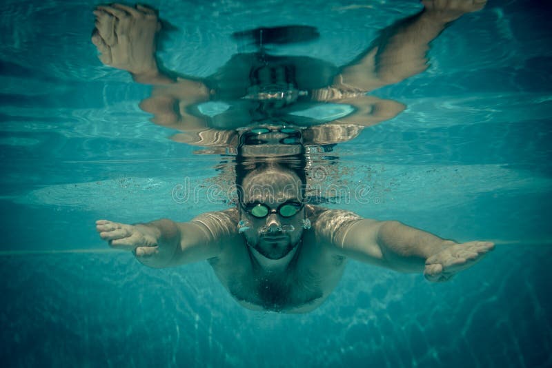 Underwater Portrait of Young Man Stock Photo - Image of space, person ...