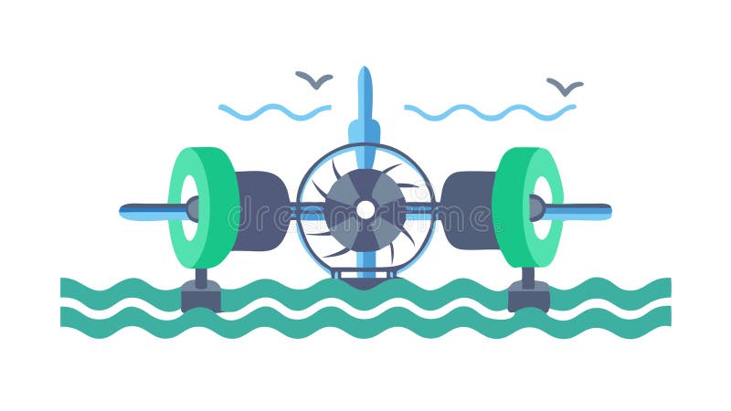 Underwater Propeller System, Marine Propulsion Tech, Vector Design ...