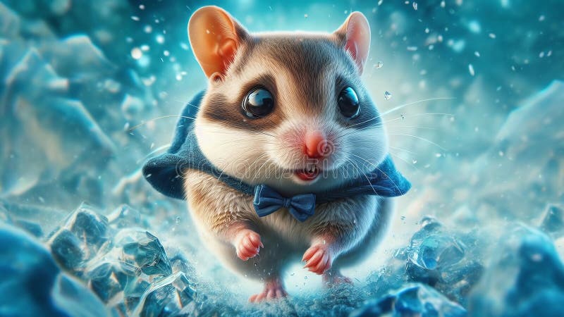 Underwater Rat with Bubbles - AI Generated Illustration, Realistic Ice ...