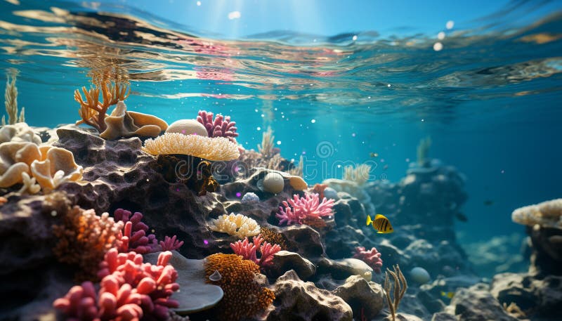 Underwater Reef Fish, Coral, Nature Multi Colored Beauty Below ...