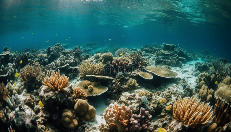 Underwater Reef, Nature Fish in Tropical Climate, Blue Sea Life ...