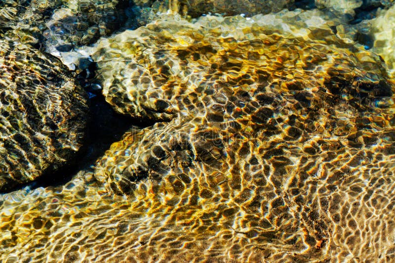 Underwater Reflection of Sand and Rocks Stock Photo - Image of hill ...