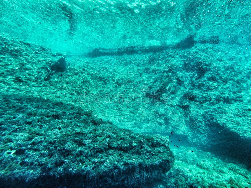 Underwater Reflection from Stone Stock Photo - Image of water, rock ...
