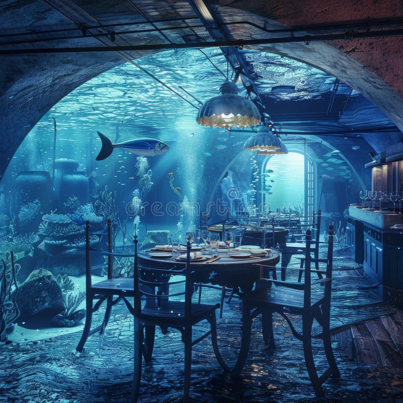 Underwater Restaurant, Blue Undersea View Dining, Hotel Underwater ...