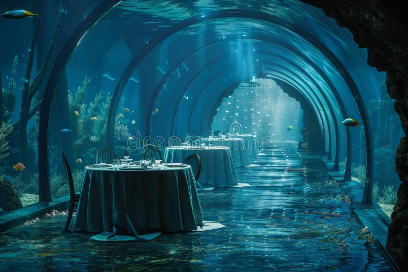 Underwater Restaurant, Blue Undersea View Dining, Hotel Underwater ...