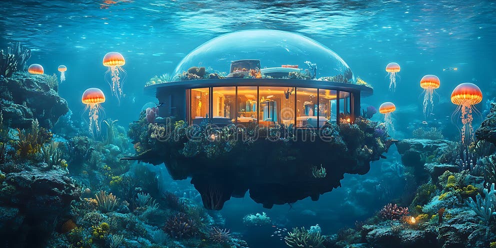 Underwater Restaurant Image Dome Structure Fish Coral Reef Stock ...
