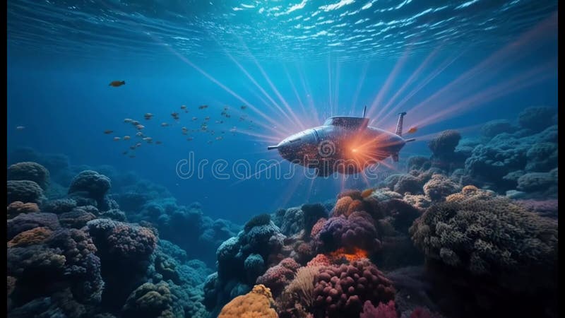An Underwater Robotic Submarine Scanning Colorful Coral Reefs with Data ...