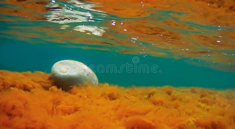 Underwater Rock Covered with Algae Stock Photo - Image of saltwater ...