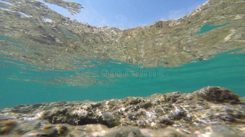 Underwater Rock Formation with Surface Reflection Stock Footage - Video ...
