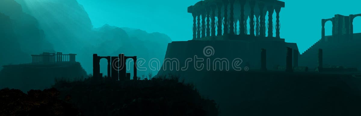 Underwater Ruins Panorama Stock Illustrations – 45 Underwater Ruins ...
