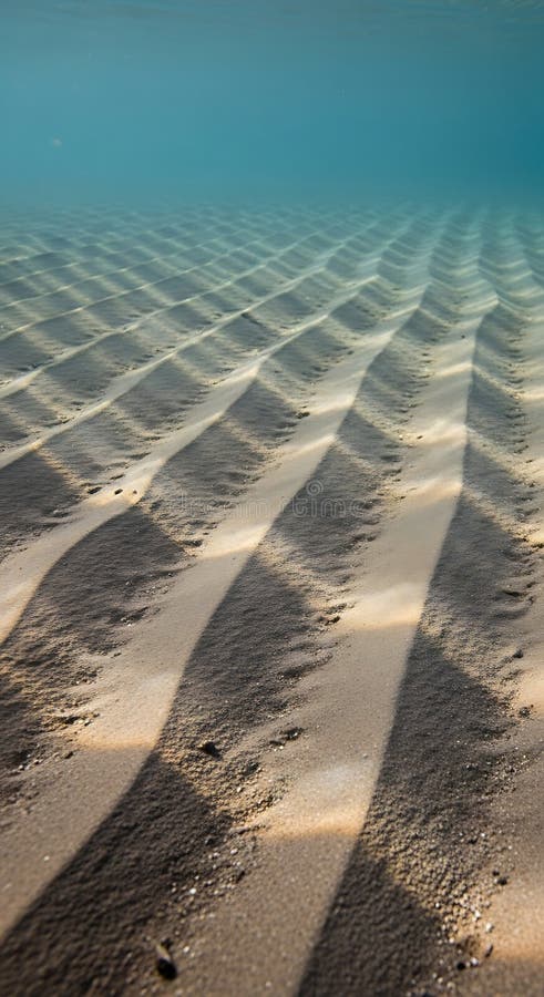 Underwater Sand Patterns with Sunlight Shadows Stock Illustration ...
