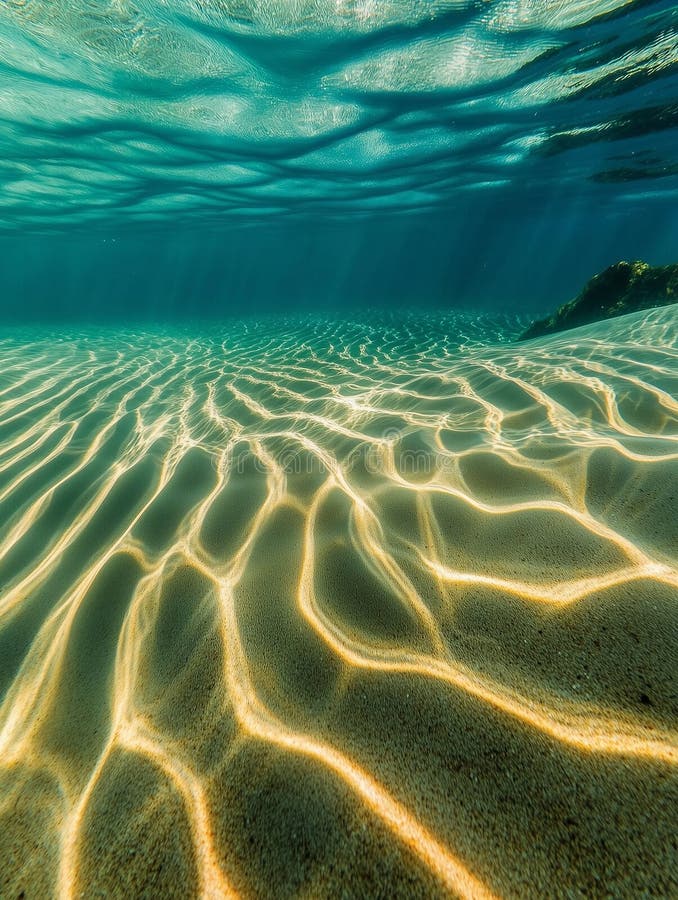 Underwater Sand Ripples Creating a Serene Visual of Light and Texture ...