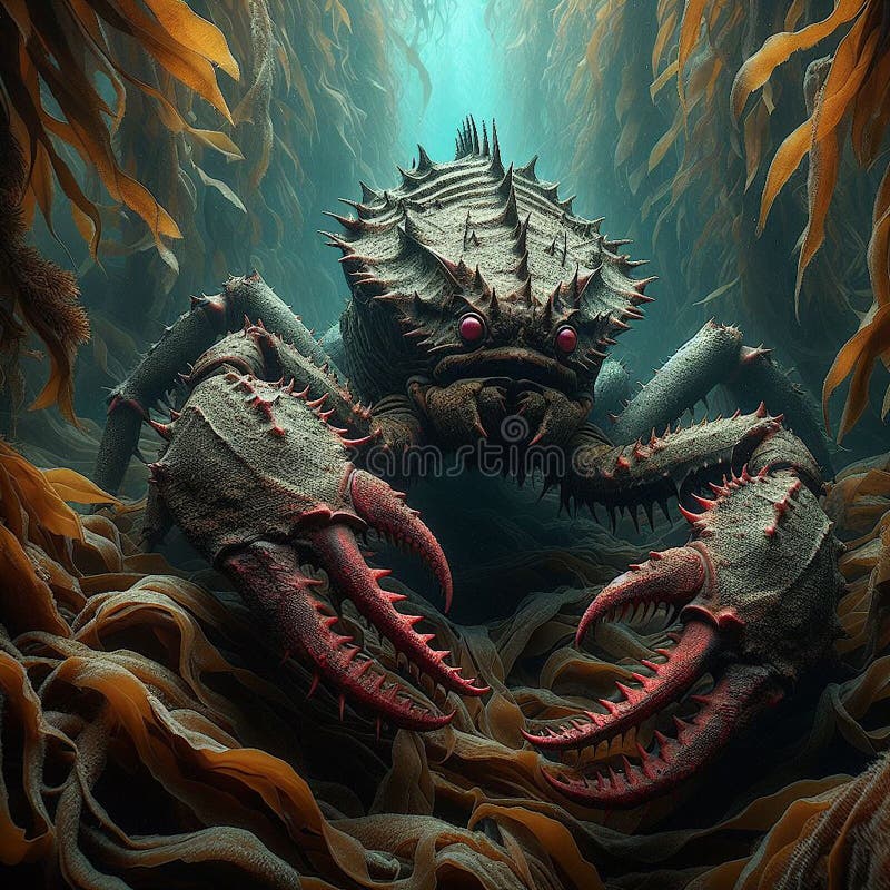An Underwater Scene Featuring a Giant Monster Crab Stock Photo - Image ...