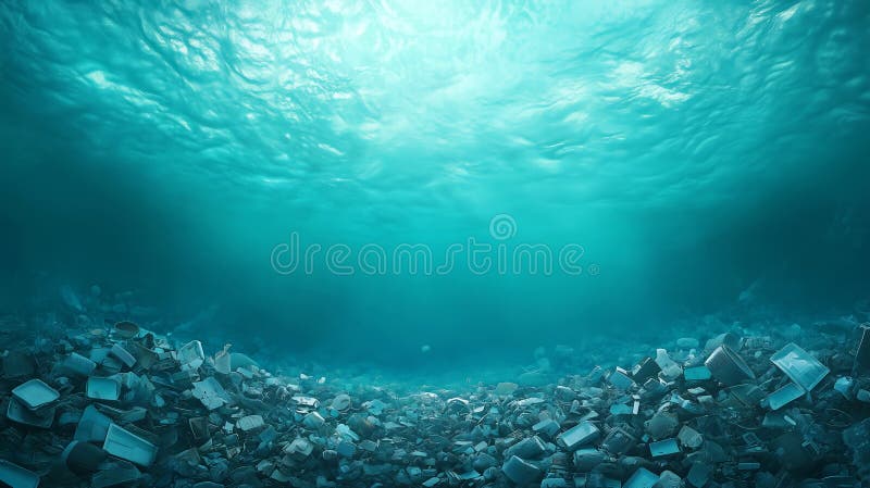 Underwater Scene with a Large Accumulation of Plastic Waste on the ...
