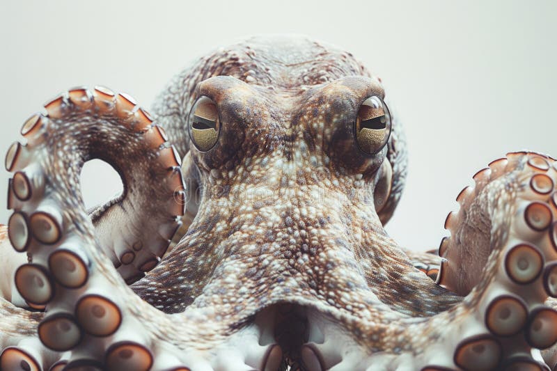 An Underwater Scene with an Octopus S Head in Focus Stock Photo - Image ...