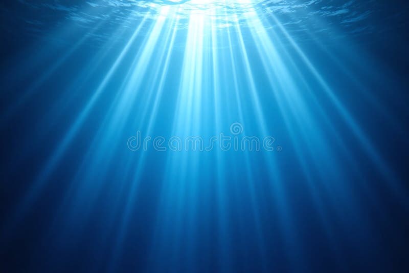 Underwater Scene S Blues Gradient and Sunlight Rays Stock Image - Image ...