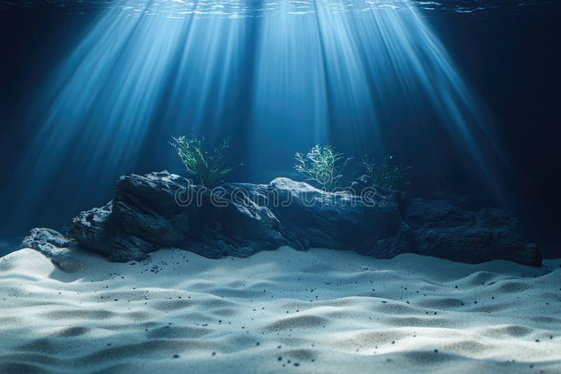 Underwater Scene Sand Rocks Plants Stock Photos - Free & Royalty-Free ...