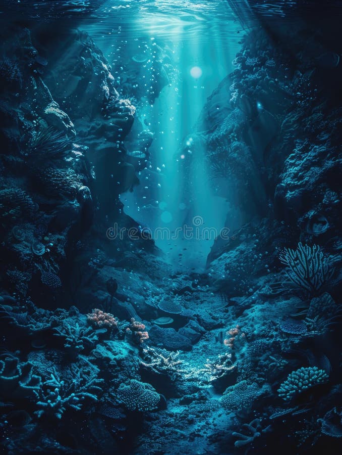 Deep Blue Sea stock photo. Image of marine, environment - 375647296