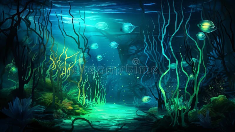 Underwater Scene with Steady Stream of Water Stock Image - Image of ...
