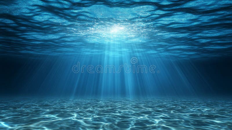 Underwater Scene Sunlight Rays Ocean Depth Stock Illustration ...