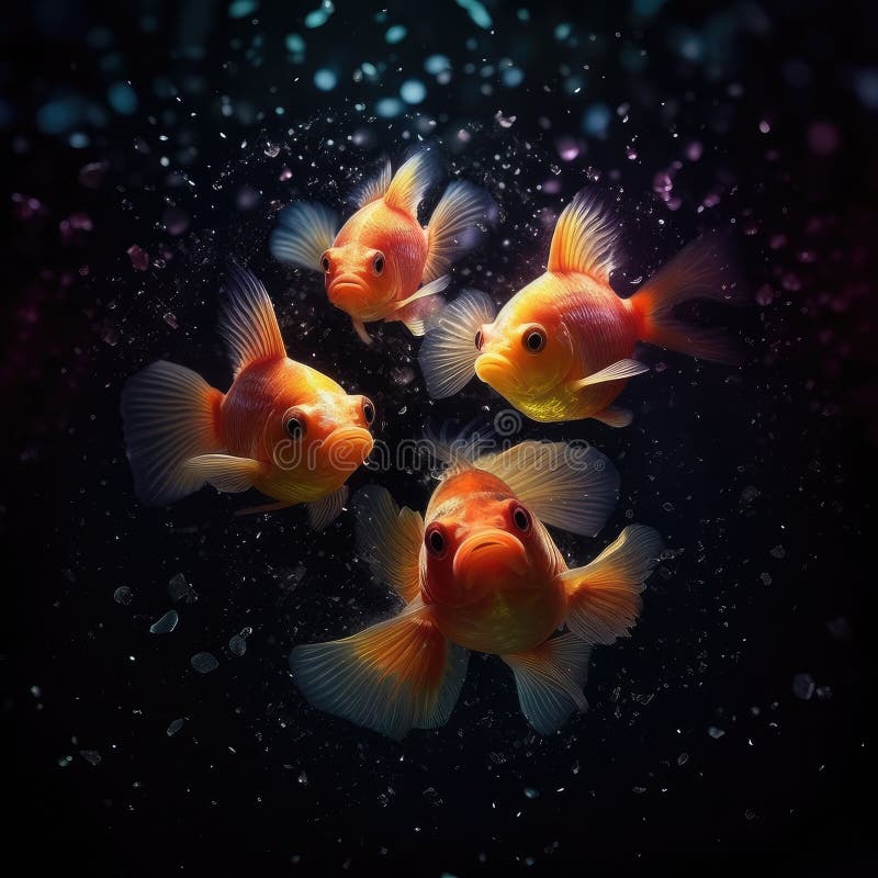 Underwater Scene with Three Fish Swimming, AI Generated Stock ...