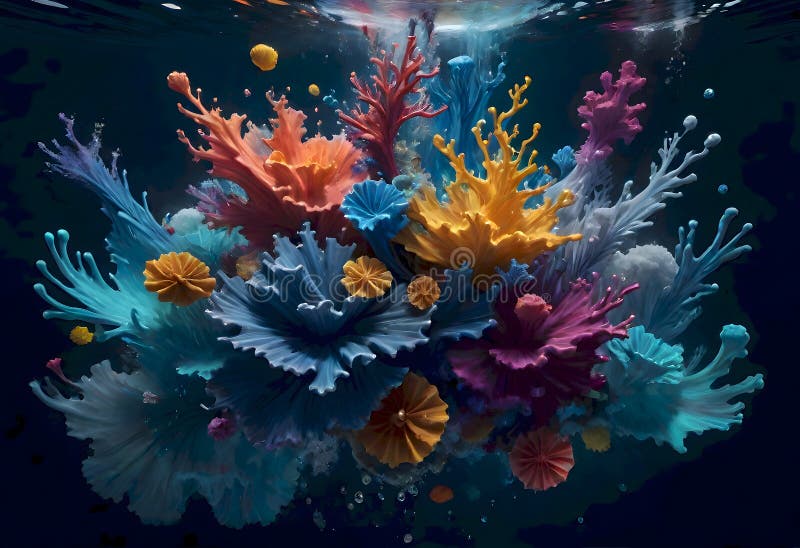 Underwater Scene with Vibrant, Colorful Coral Formations that Appear To ...