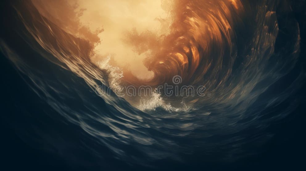 Underwater Sea - Deep Abyss with Sun Light Stock Illustration ...