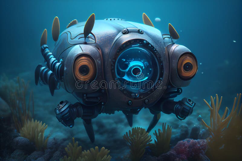 Underwater Sea Drone Created with Generative Ai Stock Illustration ...