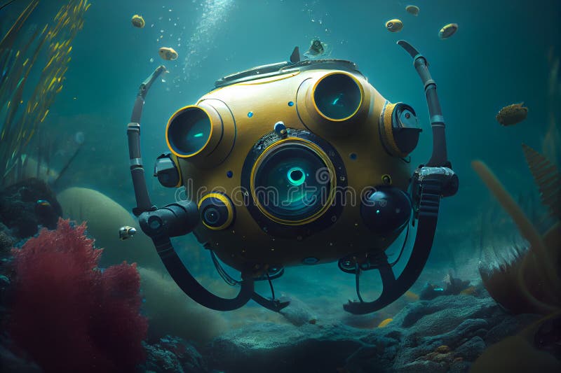 Underwater Sea Drone Created with Generative Ai Stock Illustration ...
