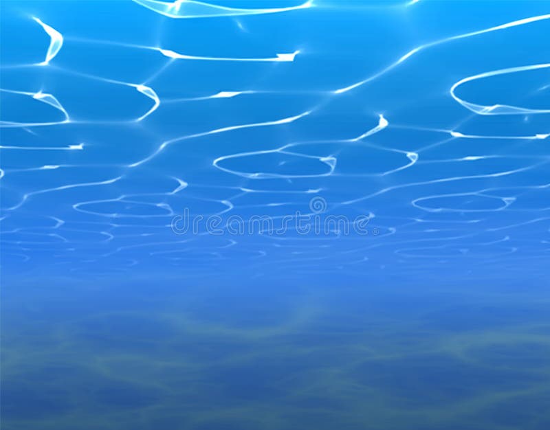 Underwater Sea Ocean Water Background. Vector Aquarium Underwater Deep ...