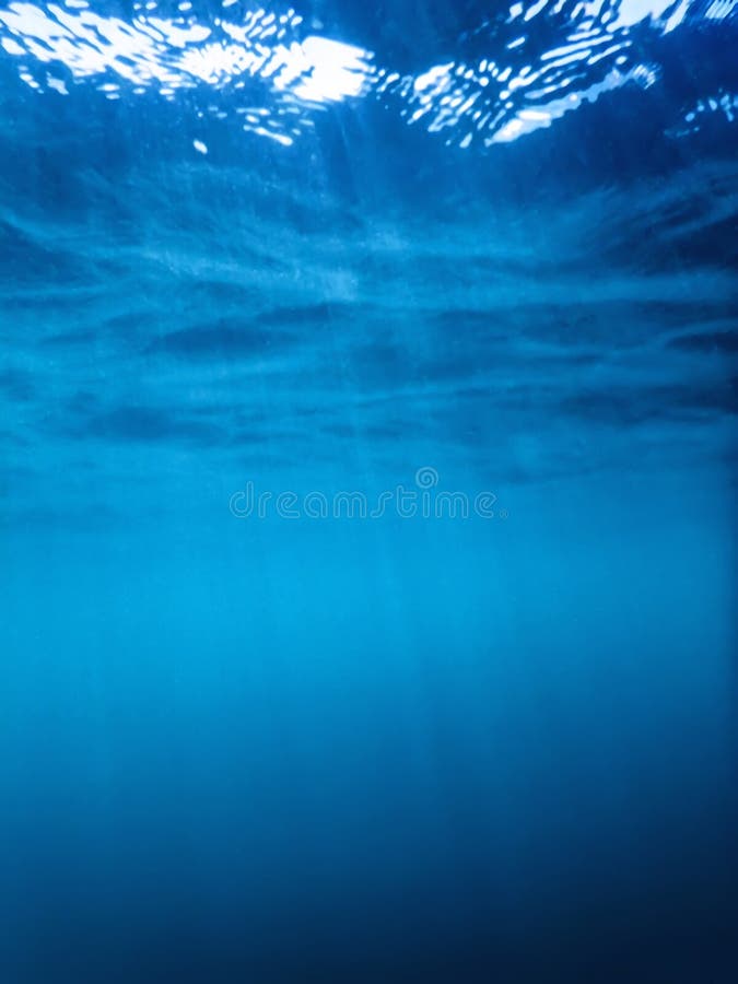 Underwater Sea Surface, Blue Background Stock Image - Image of diving ...