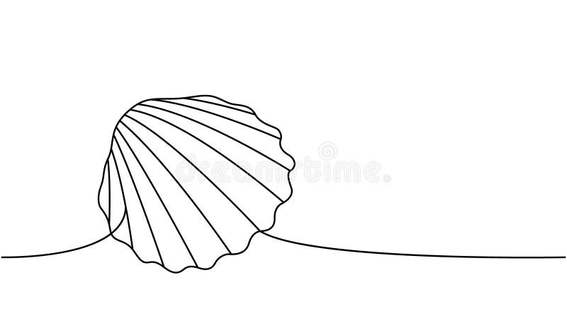 Shell Continuous Line Stock Illustrations – 340 Shell Continuous Line ...