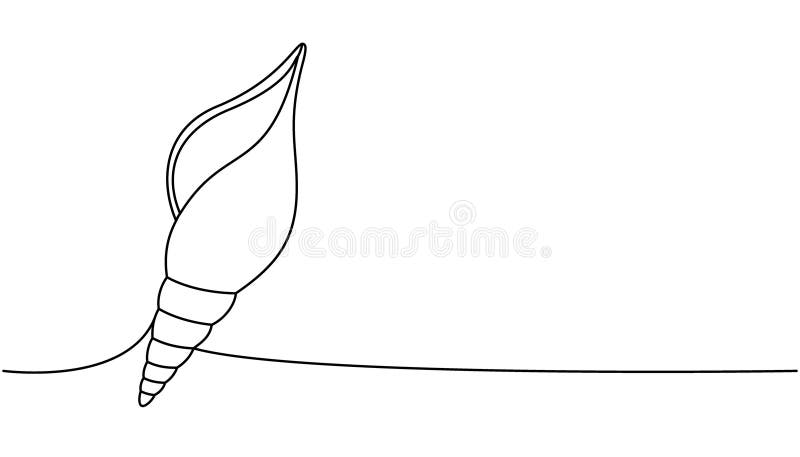 Underwater Shell One Line Continuous Drawing. Tropical Underwater Shell ...