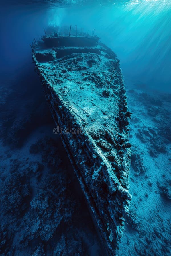 Underwater Ship Ocean stock image. Image of deep, wreck - 388919027