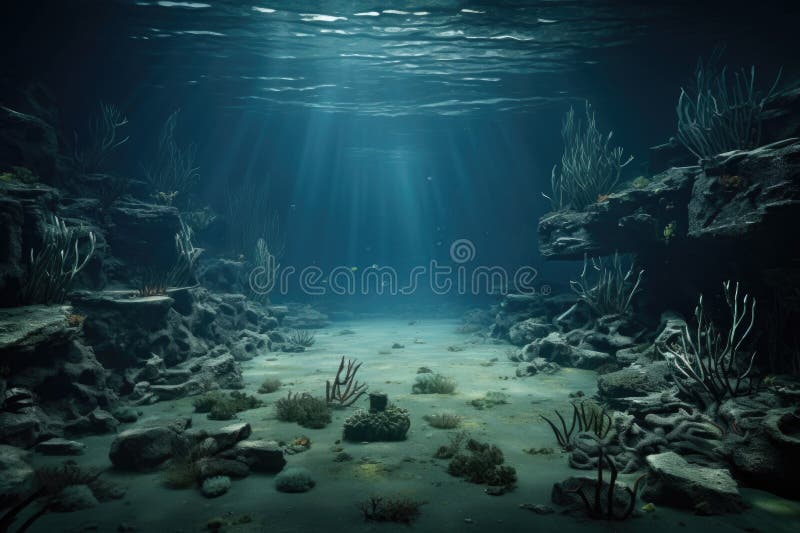 An Underwater Shot of a Lifeless Ocean Floor, Devoid of Fish Stock ...