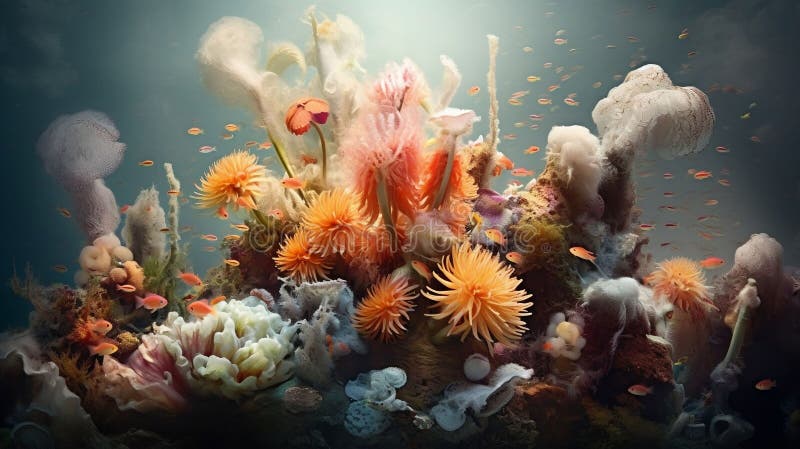 Underwater Shot of a Vibrant and Diverse Coral Reef Teeming with Life ...